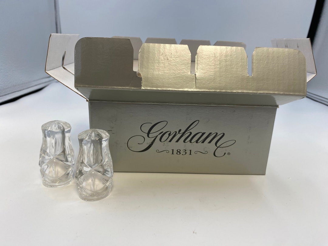 Gorham Crystal LADY ANNE Set 4 Mini Salt & Pepper Shakers 8 Pcs Total W ...