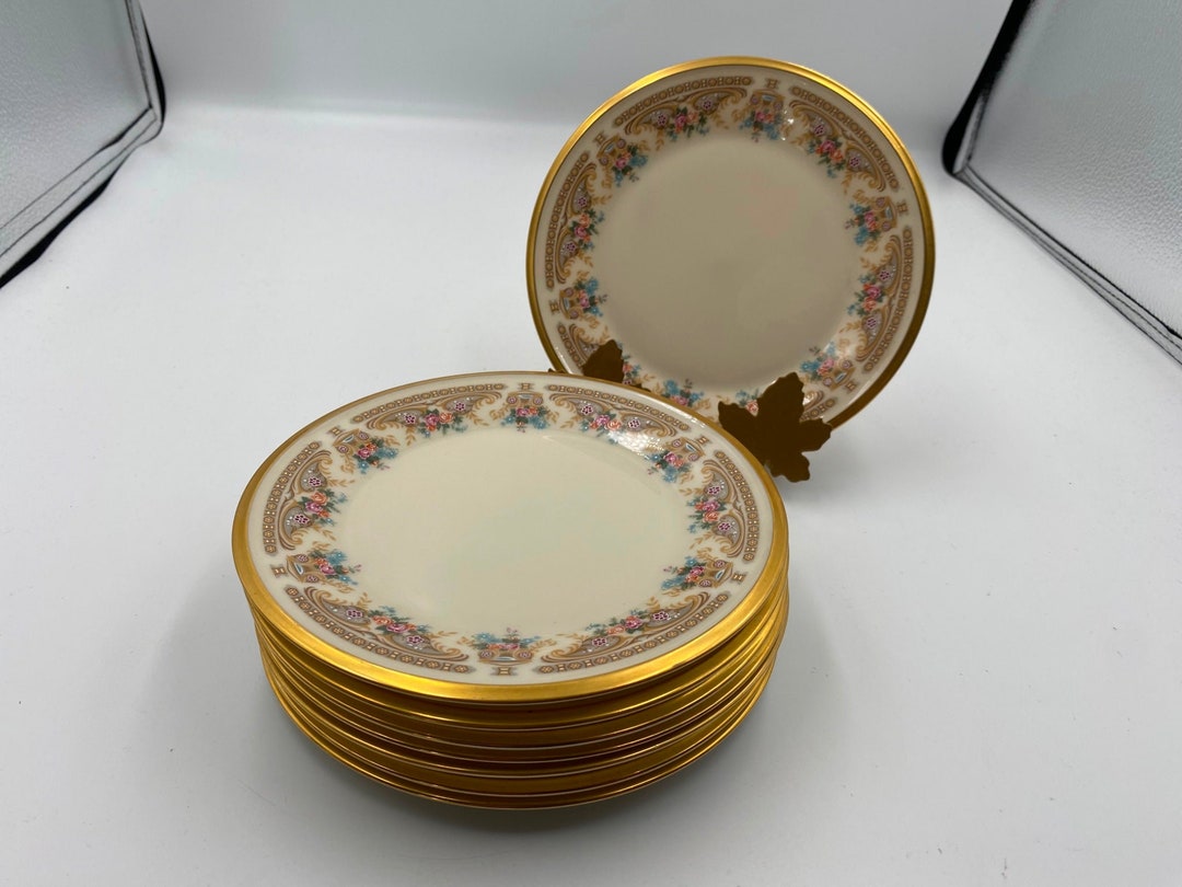 Set 8 Lenox China VERSAILLES Appetizer / Bread Plates Disco Pattern USA ...
