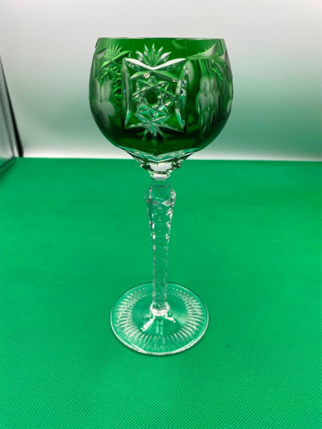 Ajka Crystal MARSALA EMERALD Green Hock Wine Glass - Etsy