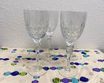 Set of 2 Vintage Rogaska Gallia Water Goblets Cut Crystal Glasses 9 1/4 ...