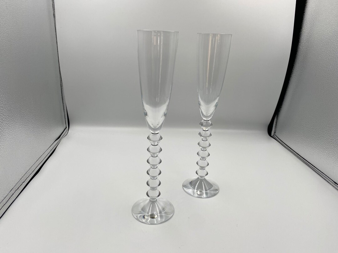 Pair of Baccarat Crystal VEGA Grand Tall Champagne Flutes 11 3/8 France ...