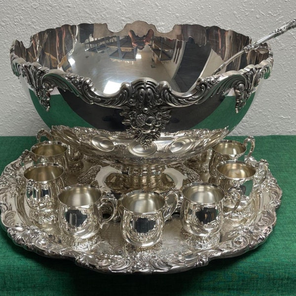 Silver Punch Bowl - Etsy
