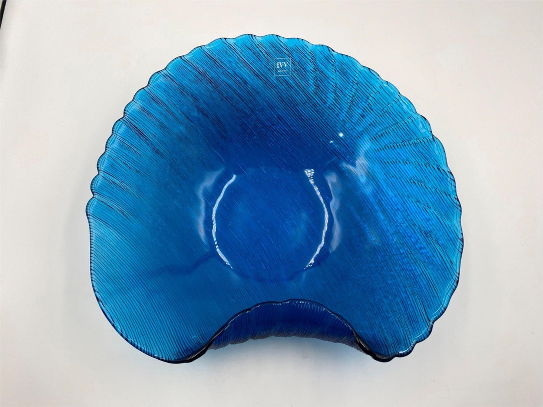 IVV ITALY Cobalt Blue Glass Crystal Shell Bowl - Etsy