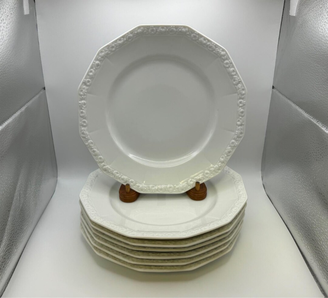 Set of 7 Rosenthal MARIA White 12 Sided Dinner Plates Made in Germany ...