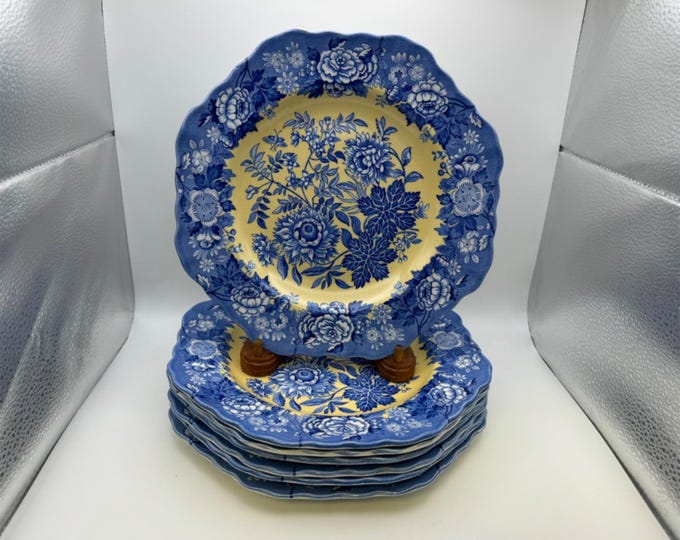 7x Spode Blue Room Garden Collection Blue & Yellow Jasmine Dessert ...