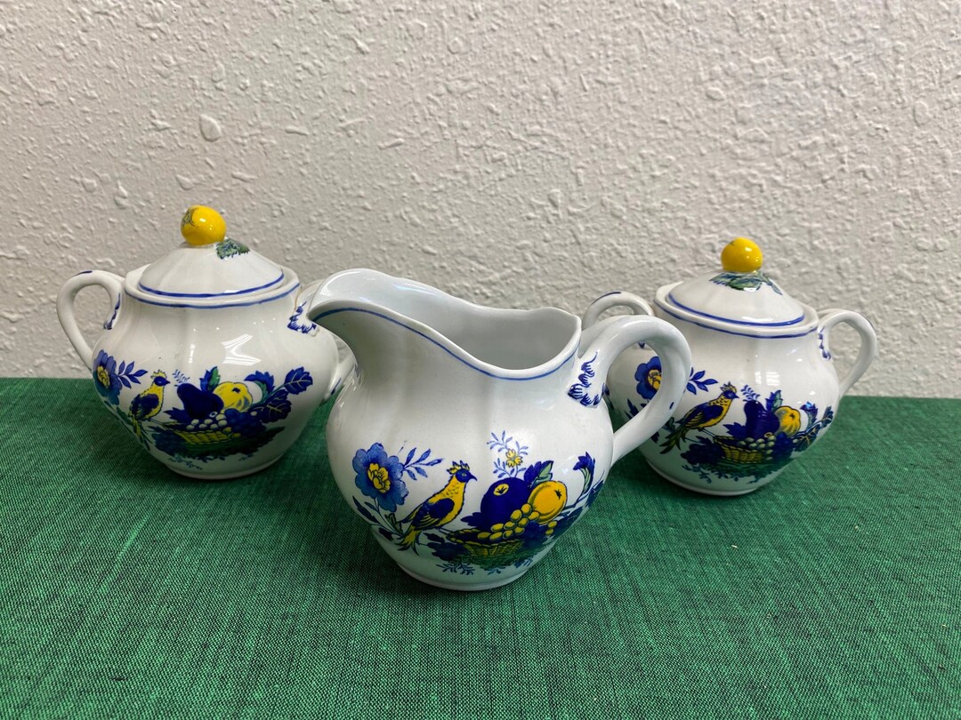 Spode BLUE BIRD Creamer and 2 X Sugar Bowls England Fine Stone - Etsy
