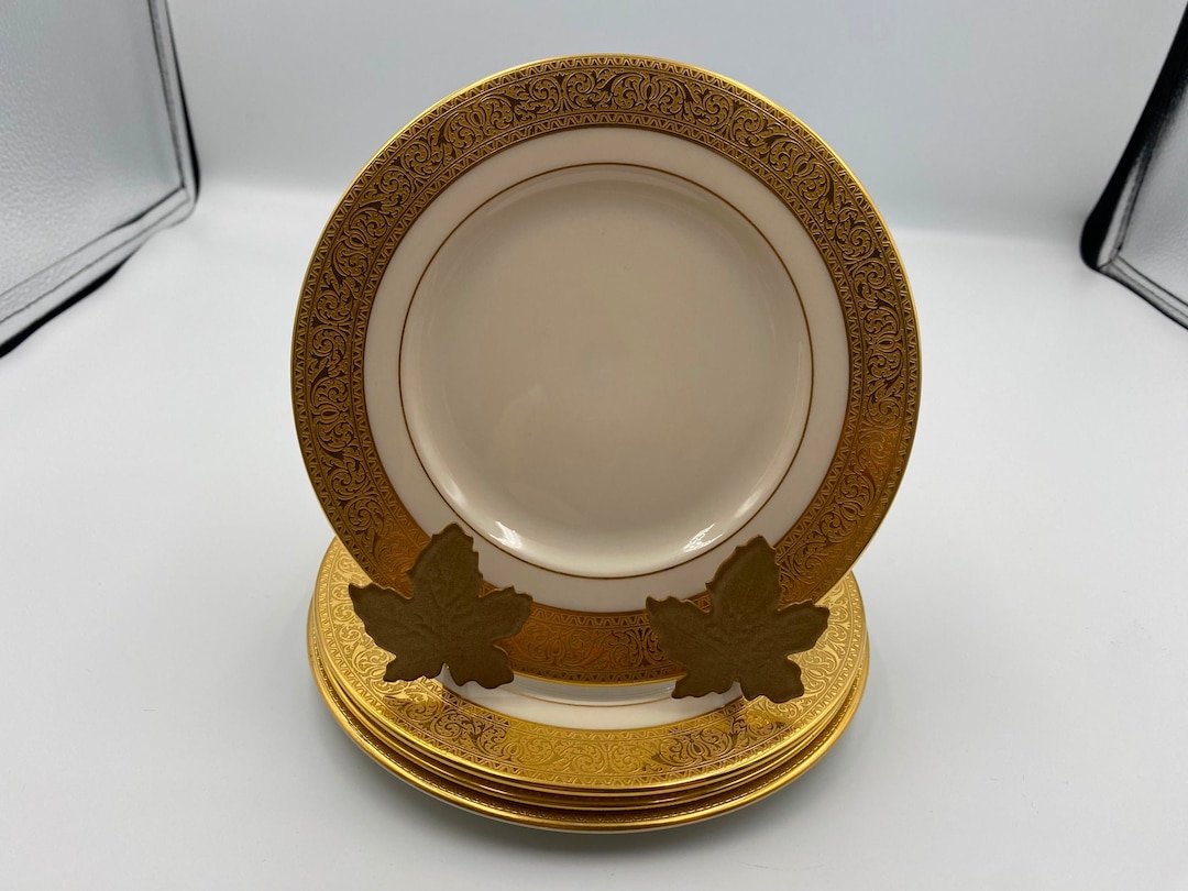 Set of 4 X Lenox WESTCHESTER Gold Marks Bread / Appetizer Plates - Etsy