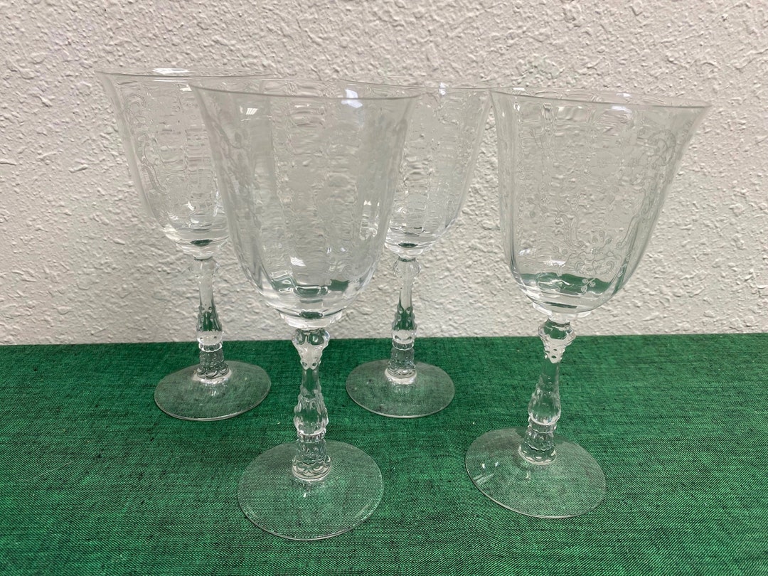Fostoria Crystal MEADOW ROSE Set of 4 X Goblets Glasses - Etsy