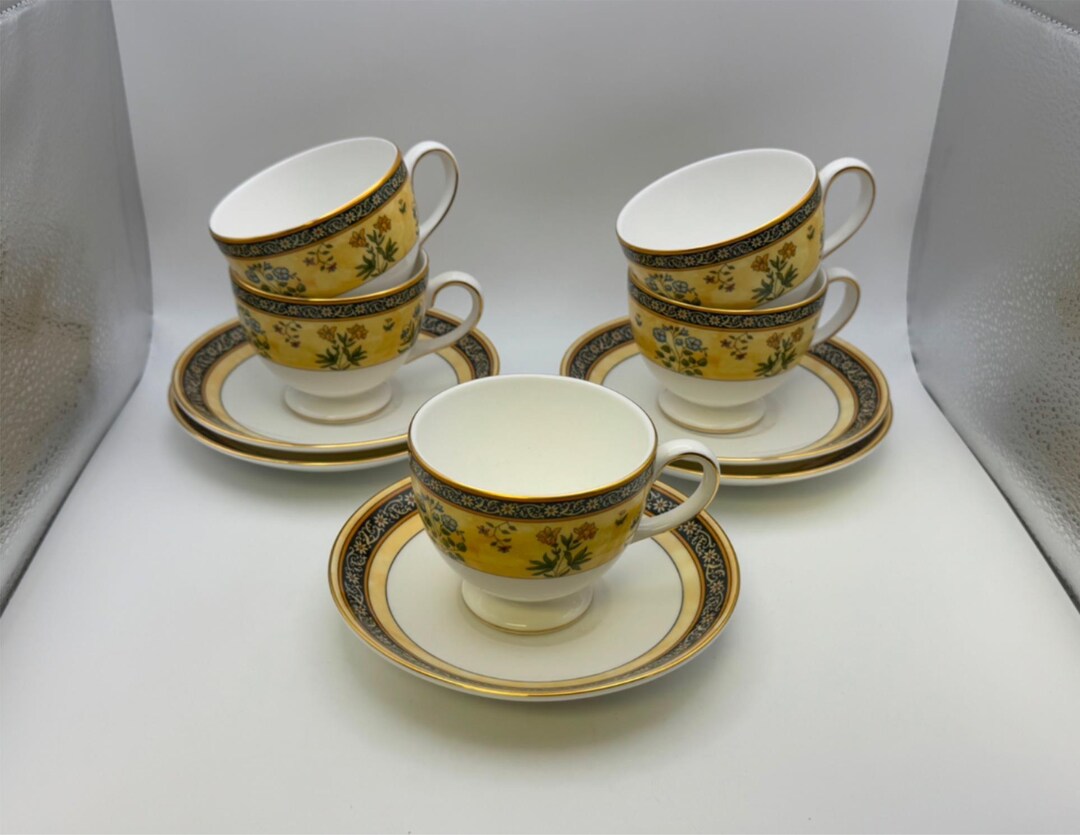 Set of 5 Wedgwood Bone China INDIA Cups & Saucers - Etsy