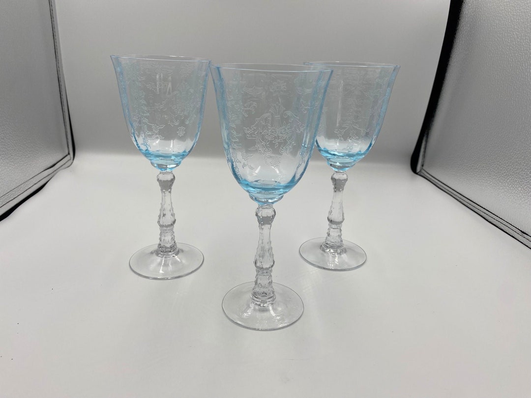 Set of 3 Lenox Crystal NAVARRE BLUE Goblets / Glasses 7 5/8 - Etsy