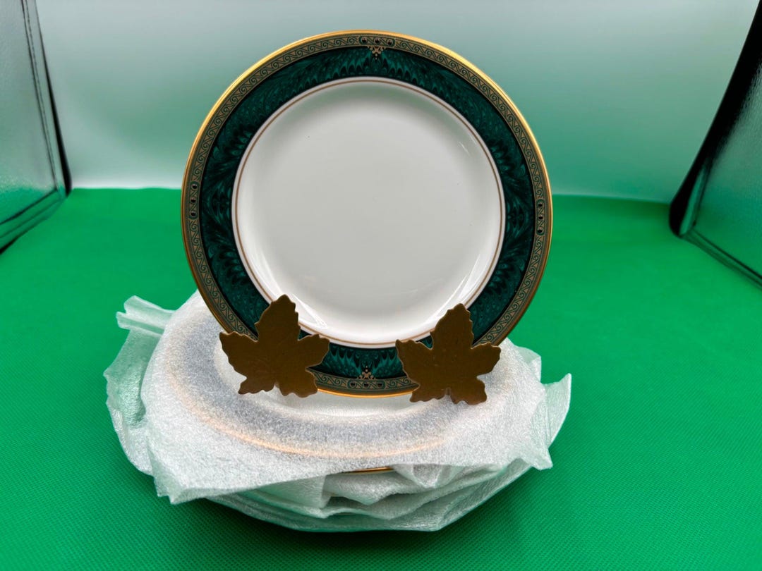 Set of 6 Lenox Fine Bone China CLASSIC EDITION green Bread Plates USA ...