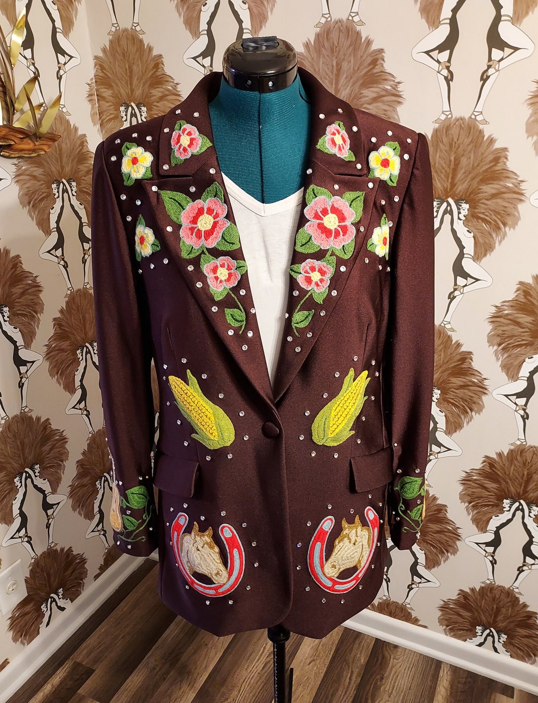 Custom Chainstitch Embroidered Western Suit - Etsy