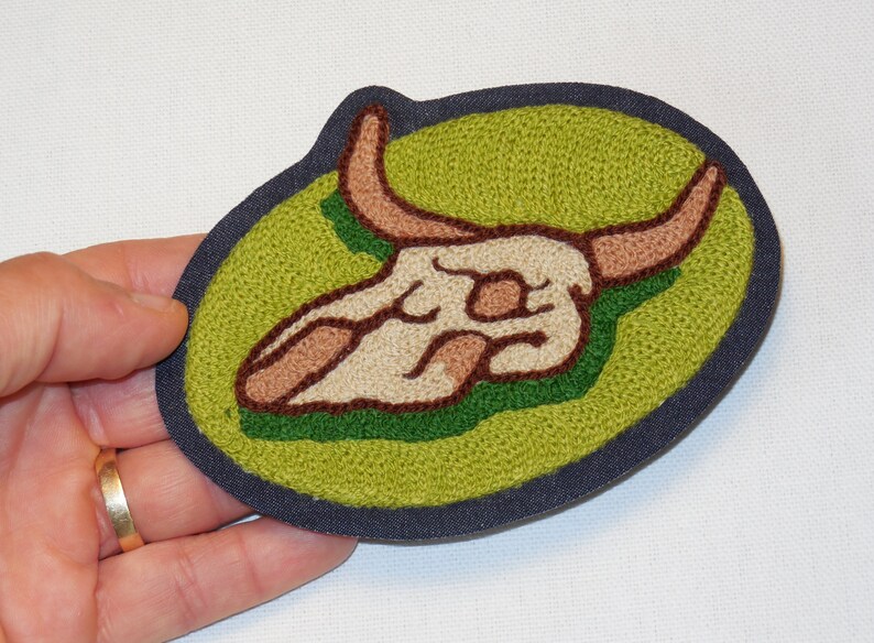 Bull Skull Chainstitch Embroidered Patch - Etsy