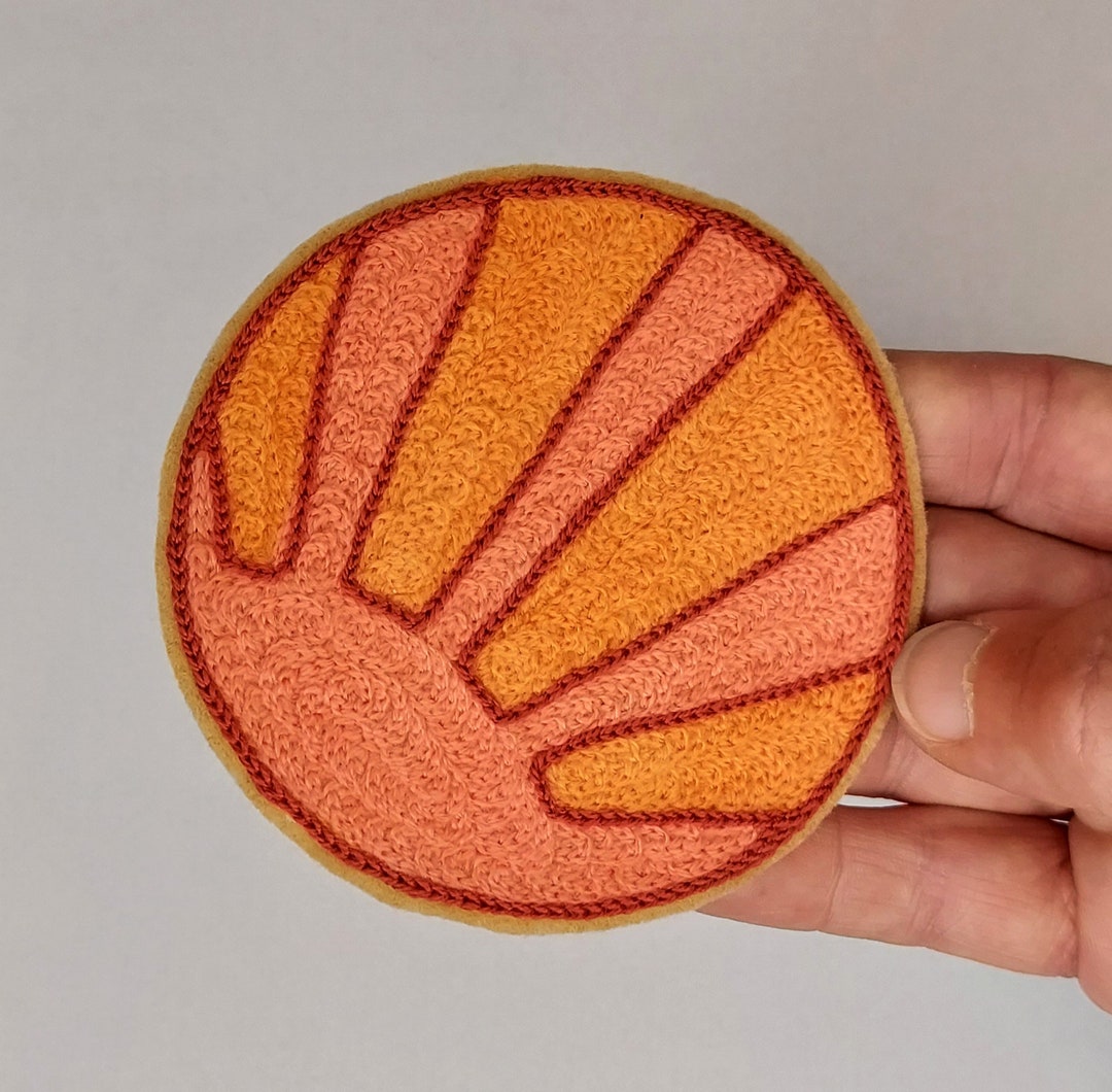 Pink and Orange Sunburst Design Chainstitch Embroidered Patch - Etsy