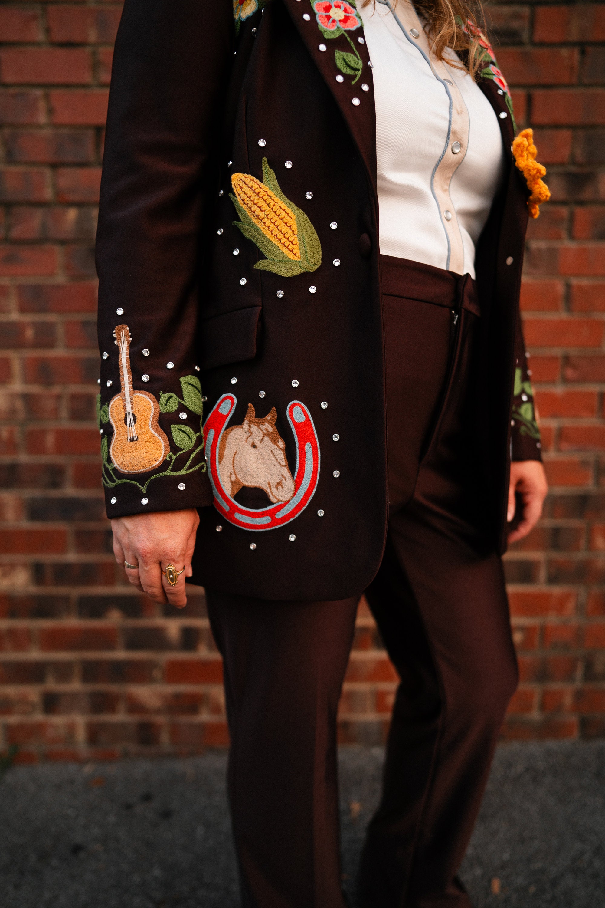 Custom Chainstitch Embroidered Western Suit - Etsy