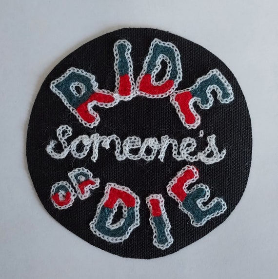 Chainstitch Embroidered Ride or Die Patch With Iron on Backing - Etsy