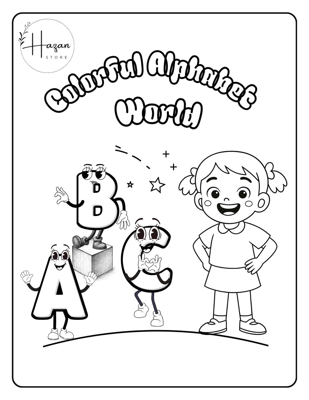 Colorful Alphabet World Coloring Book | ABC Cartoon Letters | Kids ...