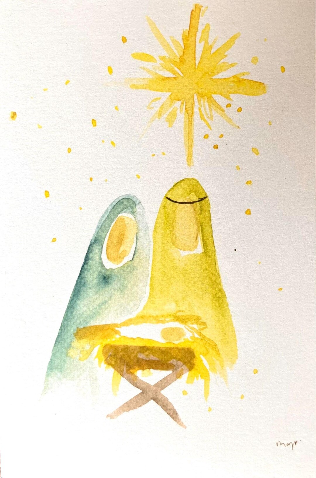 Nativity Print - Watercolor - Etsy