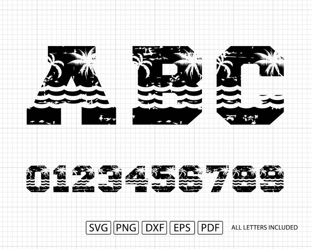 Miami Beach Font Cut Files, Miami Numbers, Miami Letters, All Letters ...