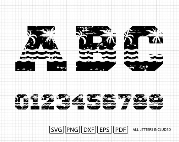 Miami Beach Font Cut Files Miami Numbers Miami Letters All | Etsy