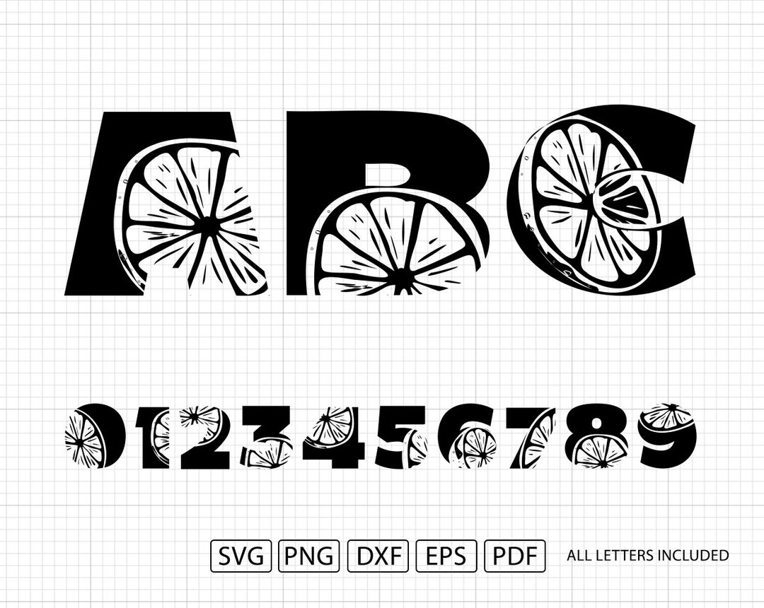 Lemon Font Cut Files, Lemon Numbers, Lemon Letters, All Letters SVG ...