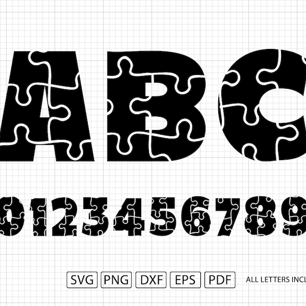 Autism Puzzle Font - Etsy