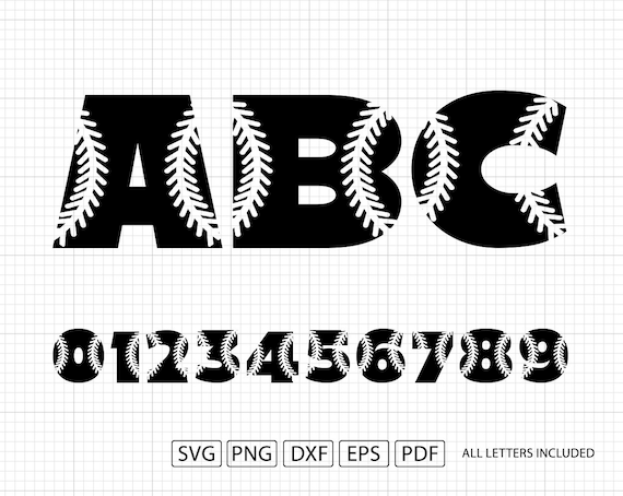 Baseball Bold Font Cut Files Baseball Numbers Baseball | Etsy