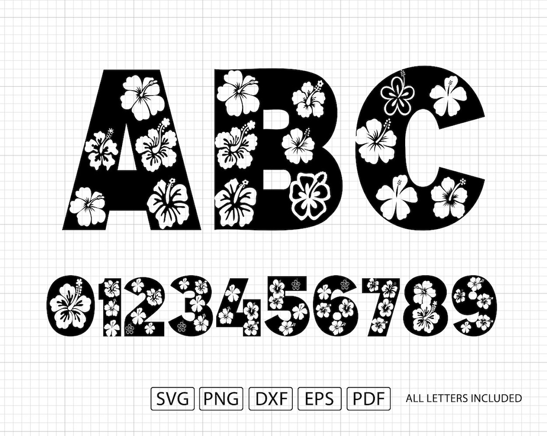 Aloha Summer Font Cut Files, Aloha Numbers, Hawaii Letters, All Letters ...