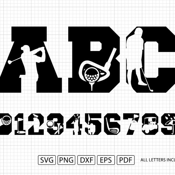 Golf Font Svg - Etsy