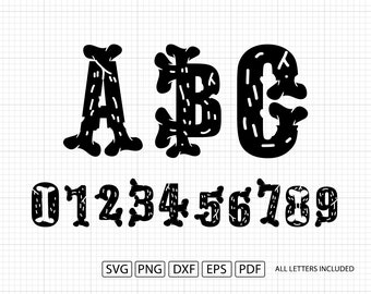 Skeleton Numbers Svg - Etsy
