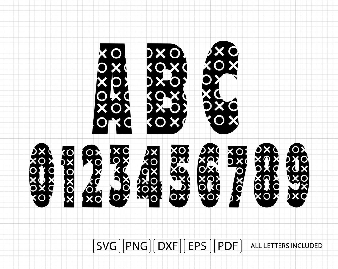 XOXO Font Cut Files, Xo Numbers, Xo Letters, All Letters SVG, Font Svg ...