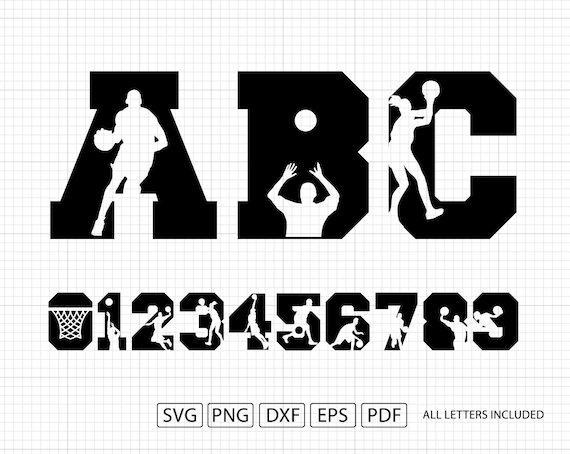 Basketball Font Cut Files Basketball Numbers Basketball | Etsy