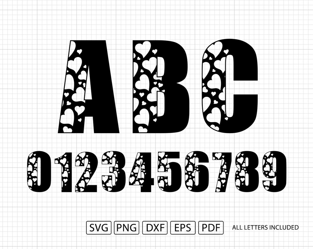 Love Font Cut Files, Valentine Font, Love Numbers, Love Letters, All ...