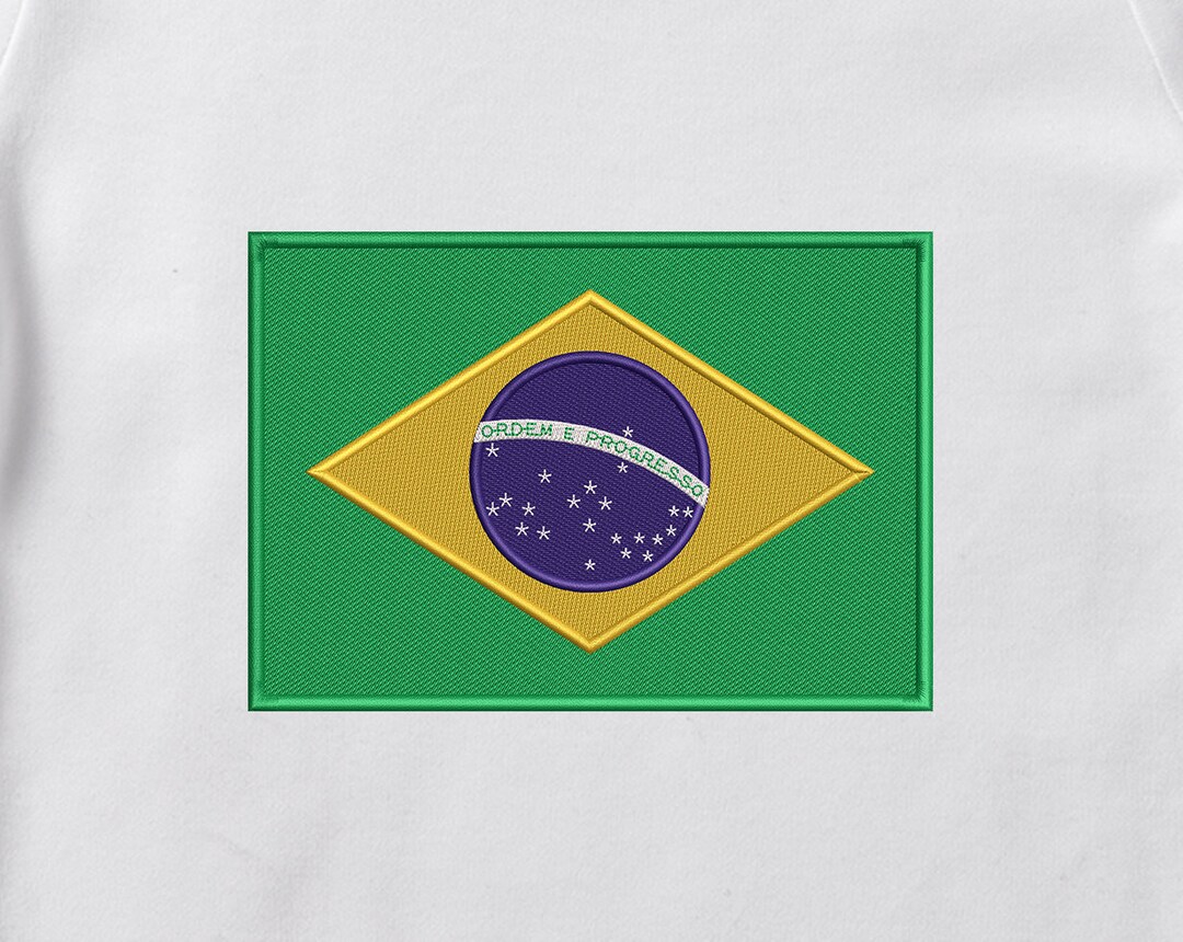 Brazil Flag Machine Embroidery Design - Etsy