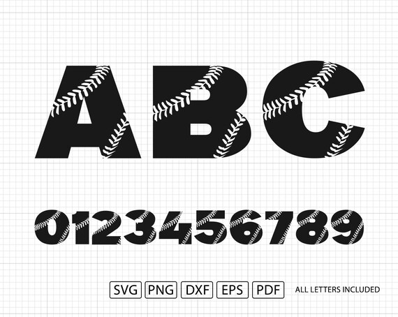 Baseball Font Cut Files Baseball Numbers Baseball Letters - Etsy