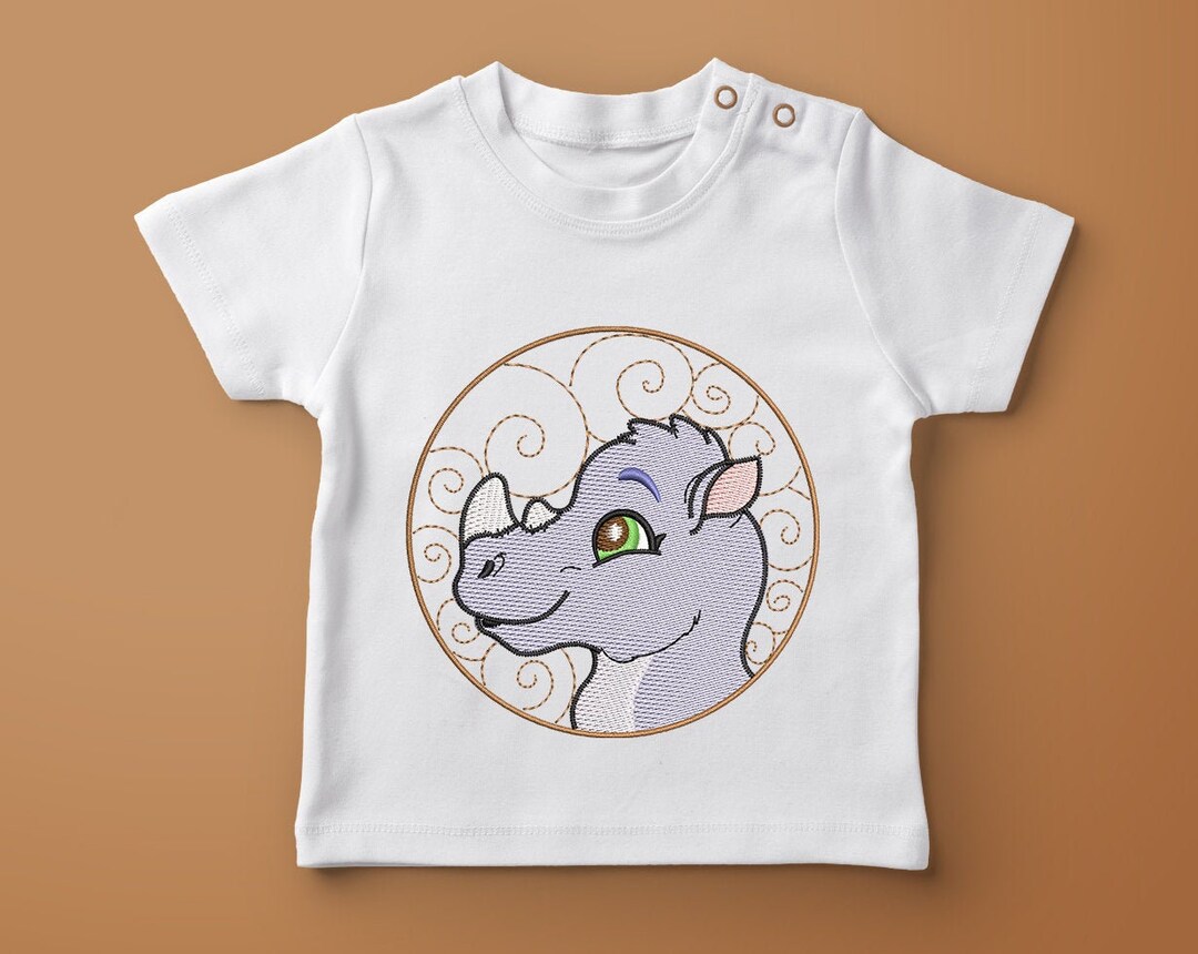 Little Rhino Embroidery Design Baby Rhino Applique Embroidery - Etsy