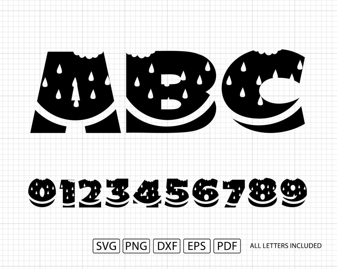 Watermelon Font Cut Files, Watermelon Numbers, Watermelon Letters, All ...