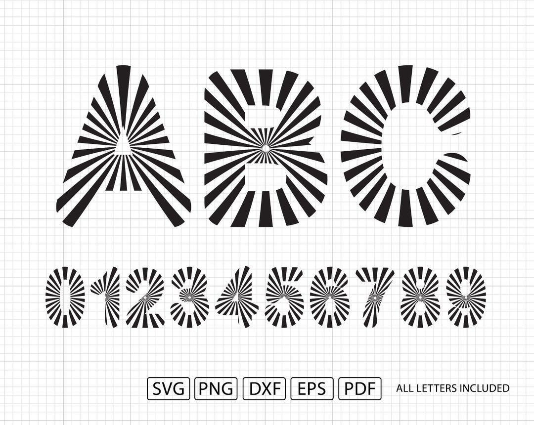 Sun Beam Font Cut Files, Sun Numbers, Sun Letters, All Letters SVG ...