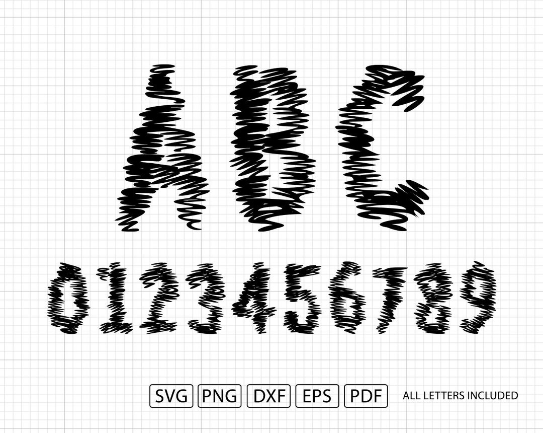 Sketch Book Font Cut Files, Sketch Book Numbers, Sketch Book Letters ...