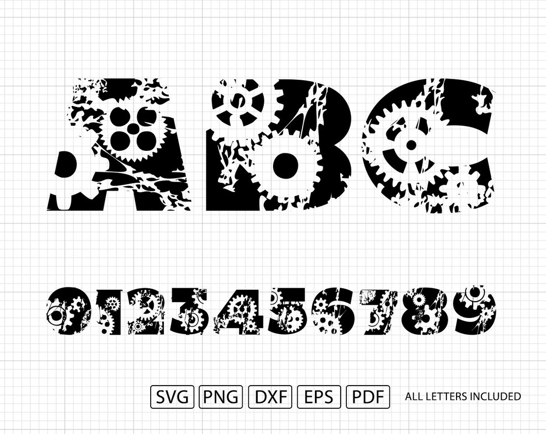 Cyberpunk Hardcore Font Cut Files, Cyberpunk Numbers, Cyberpunk Letters ...
