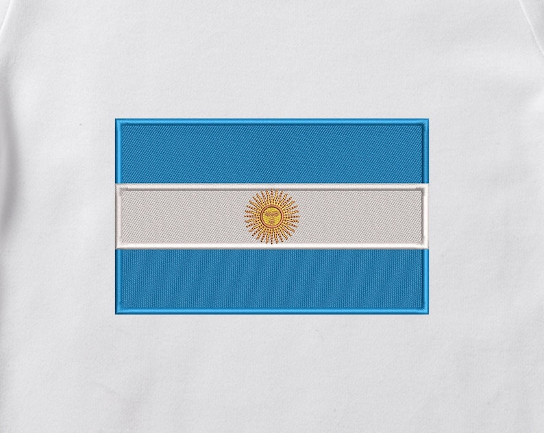 Diseño de bordado de bandera argentina - Etsy España