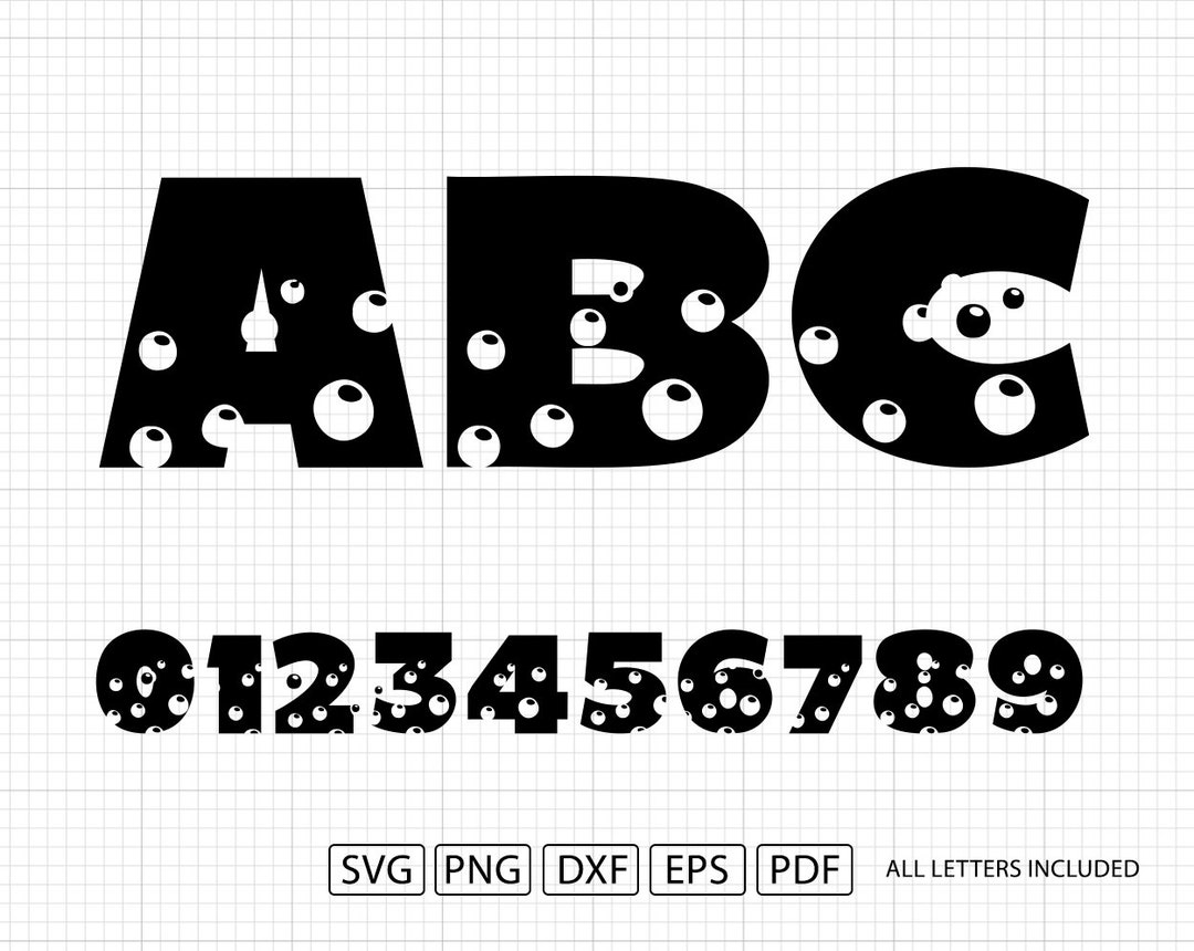 Bubble Font Cut Files Bubble Numbers Bubble Letters All - Etsy Ireland