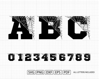 Spider Web Letters Vector - Etsy