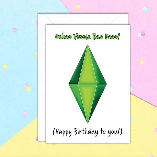 Sims Happy Birthday Card - Etsy
