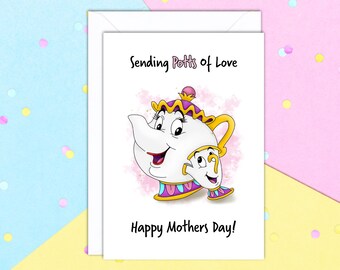 Mrs Potts Mothers Day Card, Beauty and the Beast Mother's Day Card, Mrs ...