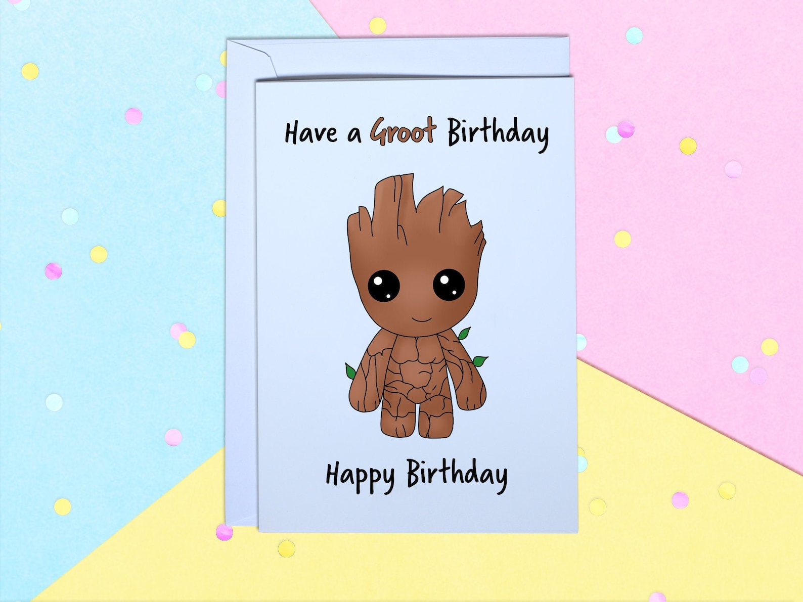 Have a Groot Birthday A5 Happy Birthday Greeting Card With White ...