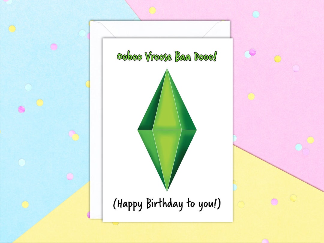 Sims Plumbob A5 Happy Birthday Greeting Card With White Envelope - Etsy