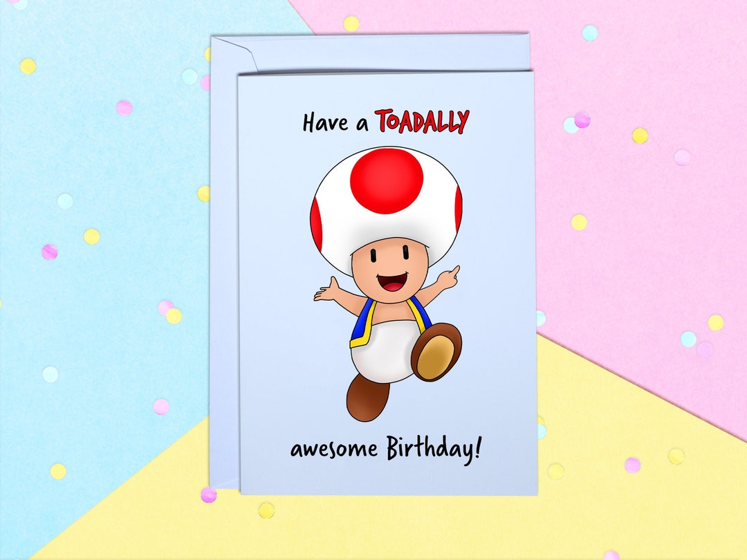 Have A Toadally Awesome Birthday A5 Happy Birthday Greeting Card With ...