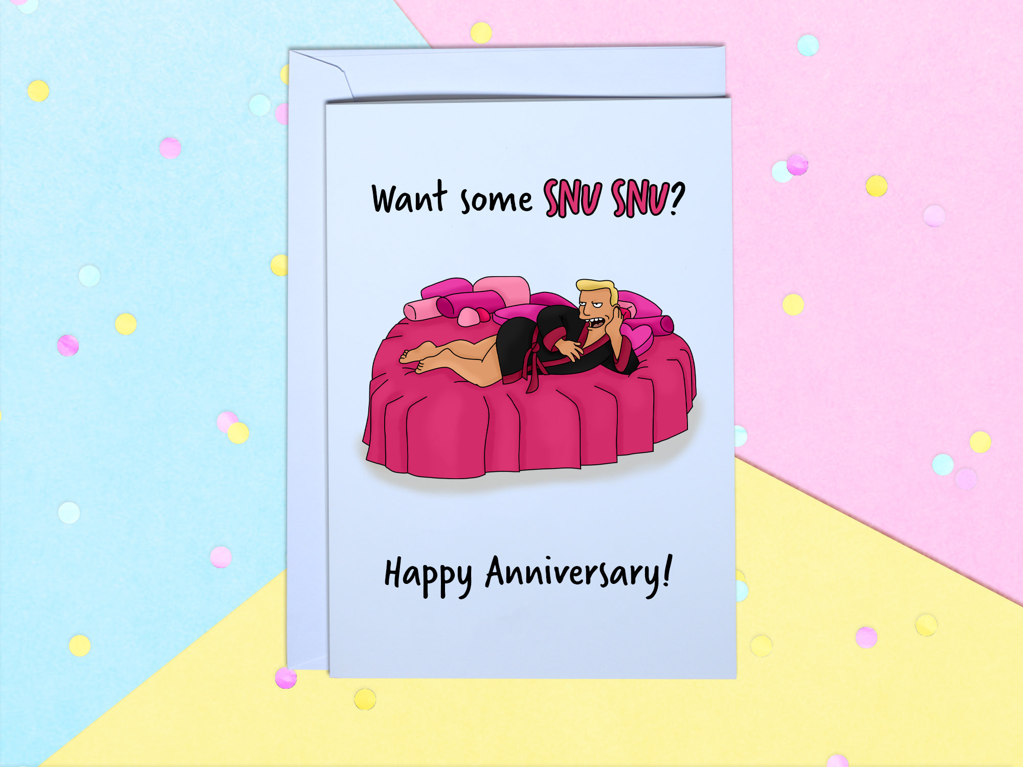 Want Some Snu Snu? A5 Anniversary/birthday Greeting Card With White ...
