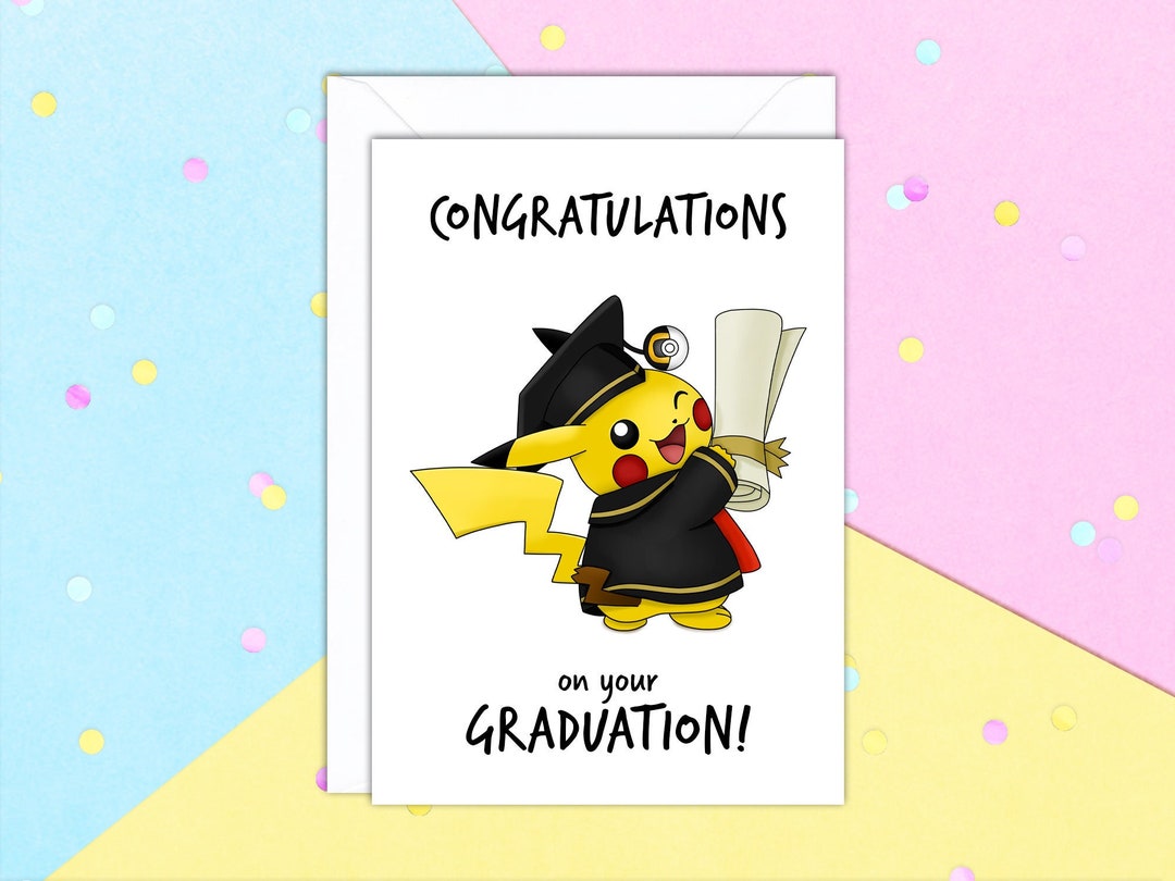 Pikachu Congratulations on Your Graduation A5 Graduation Greeting Card ...